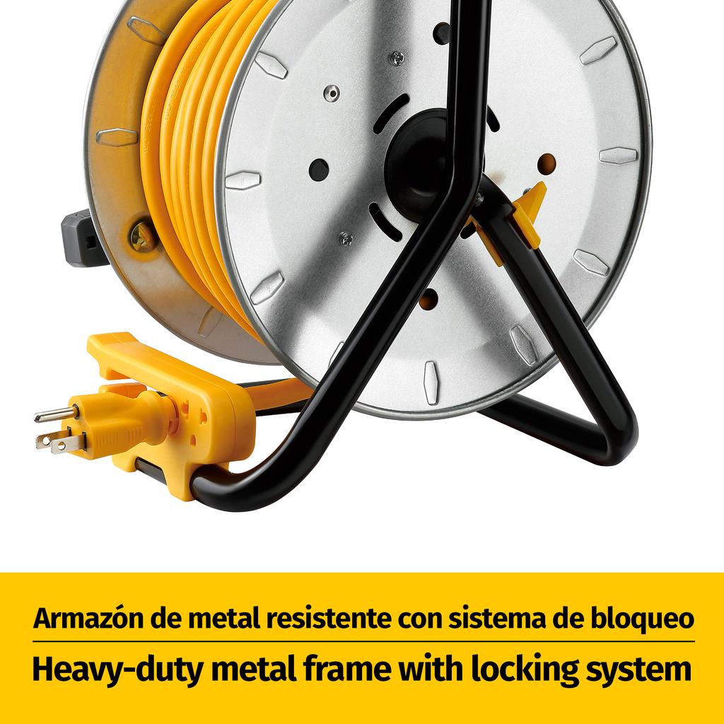 Extensión Eléctrica Carrete Enrollable 4 Tomas 15.24m Calibre 12/3AWG ...